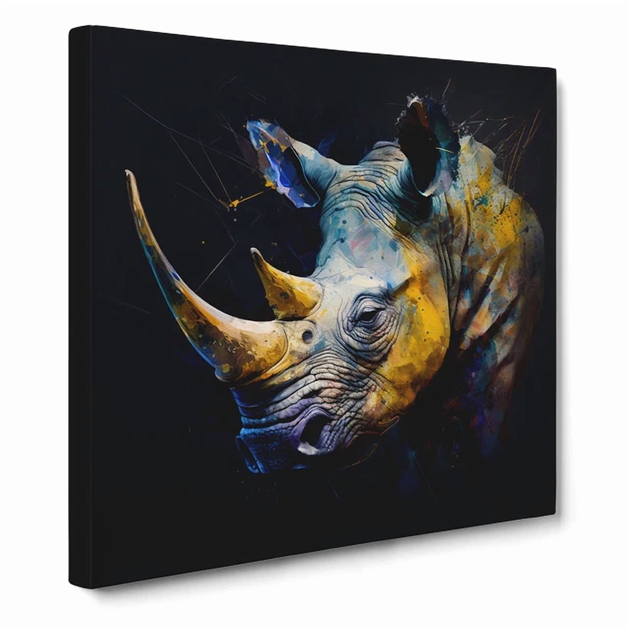 Rhino Gestural Art Print Living Room Art Home Decor Vintage Gift Living ...