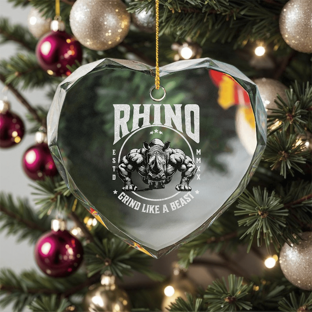 Rhino Grind Like a Beast Pushup Gym Motivation Workout Ornament, Home ...