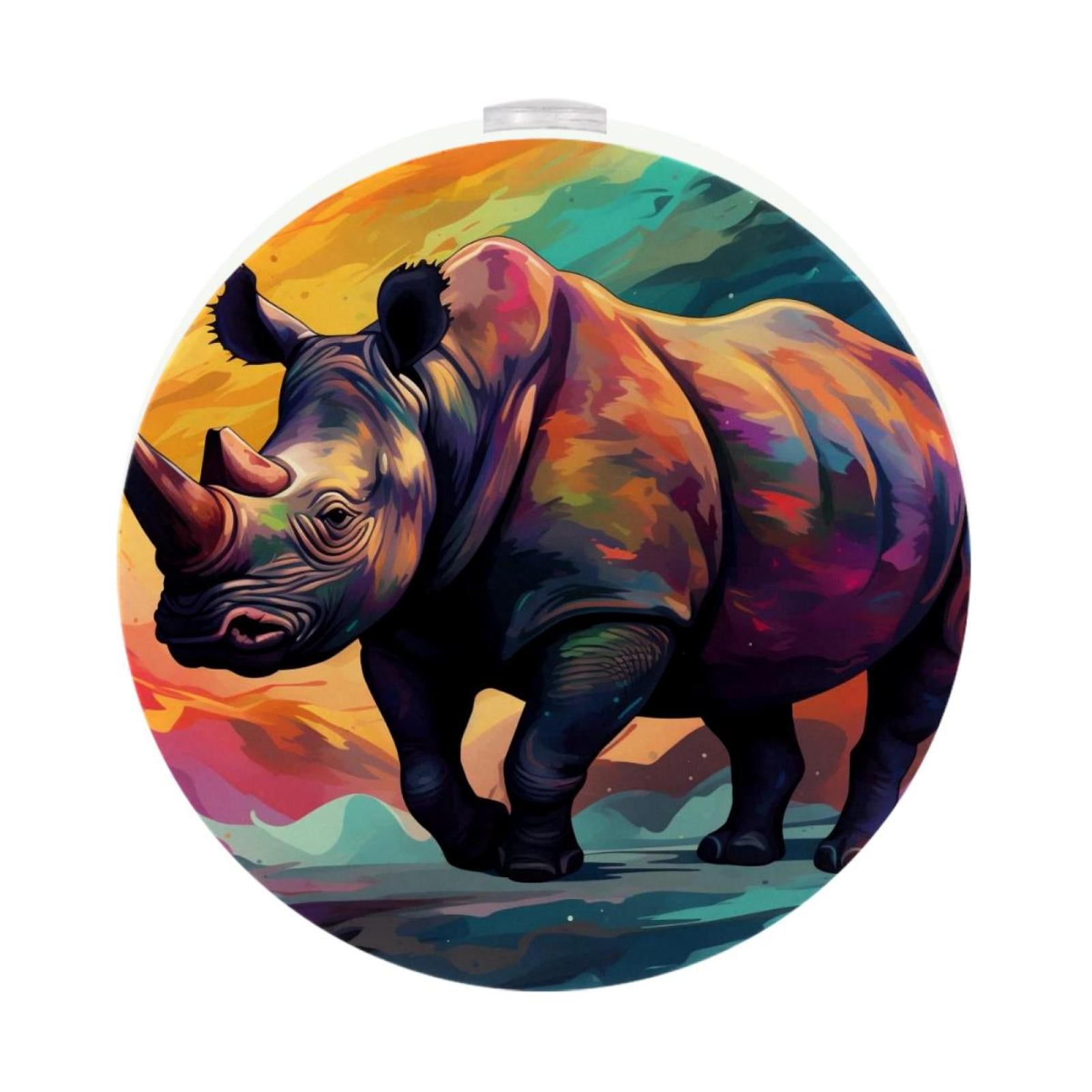 Rhino LED Round Night Light-2PCS, Dimmable Plug-in Wall Lamp with Dusk ...