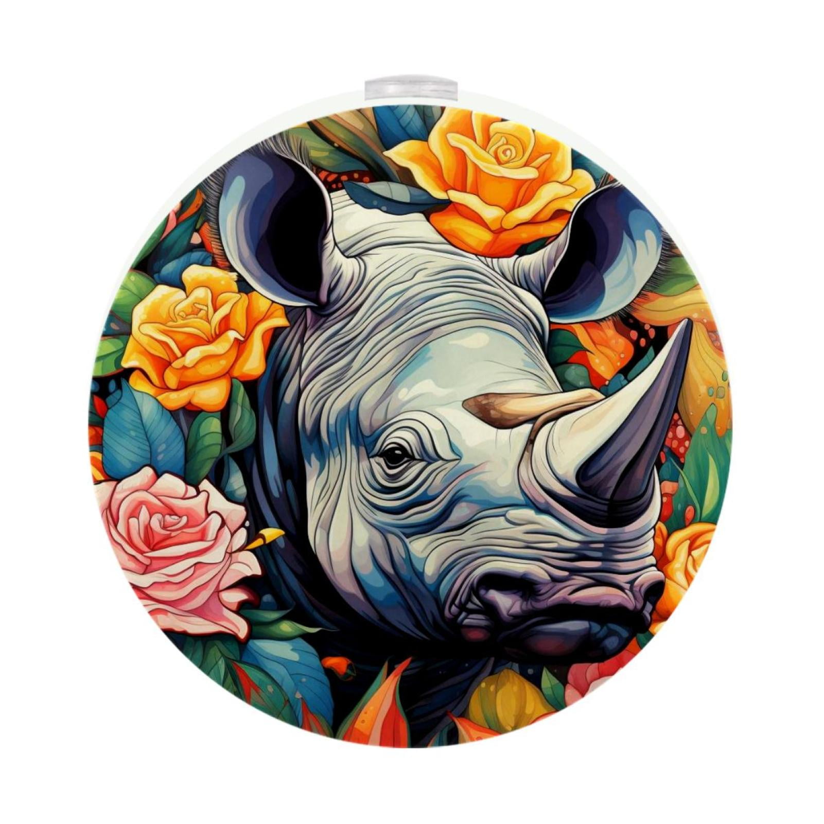 Rhino LED Round Night Light-2PCS, Energy-Efficient Plug-in Ambient Lamp ...