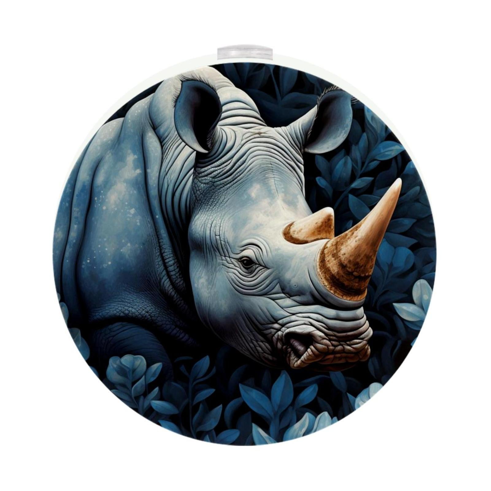 Rhino LED Round Night Light-2PCS, Plug-in Dusk-to-Dawn Auto Sensor Wall ...