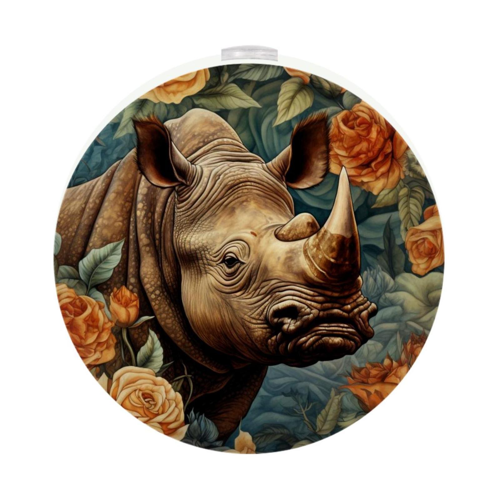 Rhino LED Round Night Light-2PCS, Plug-in Wall Lamp with Dusk to Dawn ...
