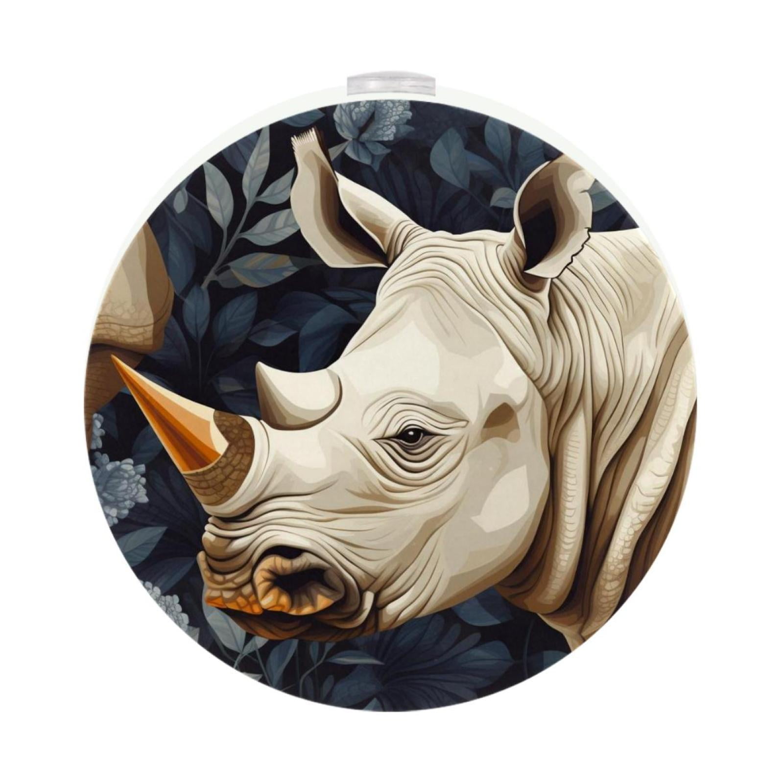 Rhino LED Round Night Light-2PCS for Nursery and Bedroom, Plug-in Dusk ...