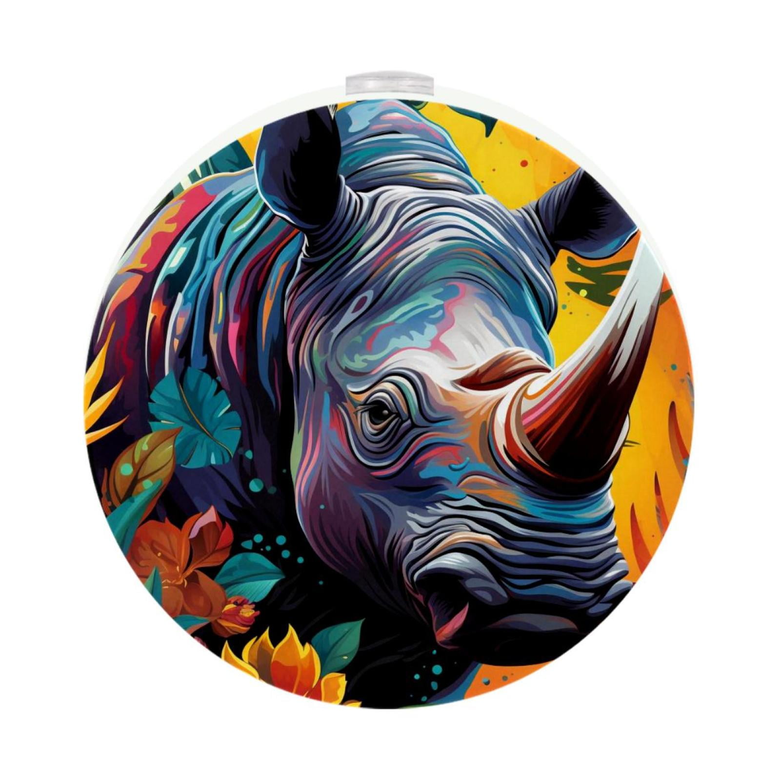 Rhino Led Round Night Light-2pcs, Gentle Glow Plug in Wall Lamp for ...