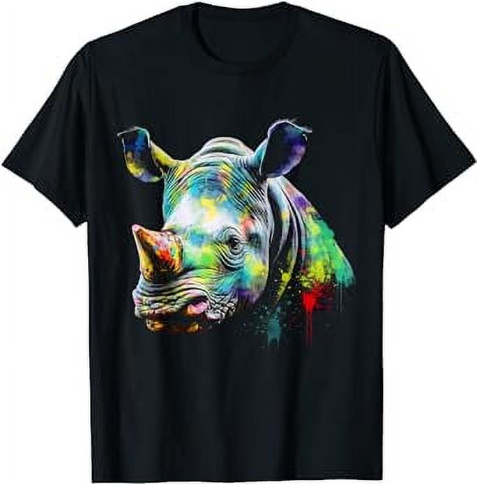 Rhino Lover Artwork | Colorful Animal Motif Rhino Large size loose ...
