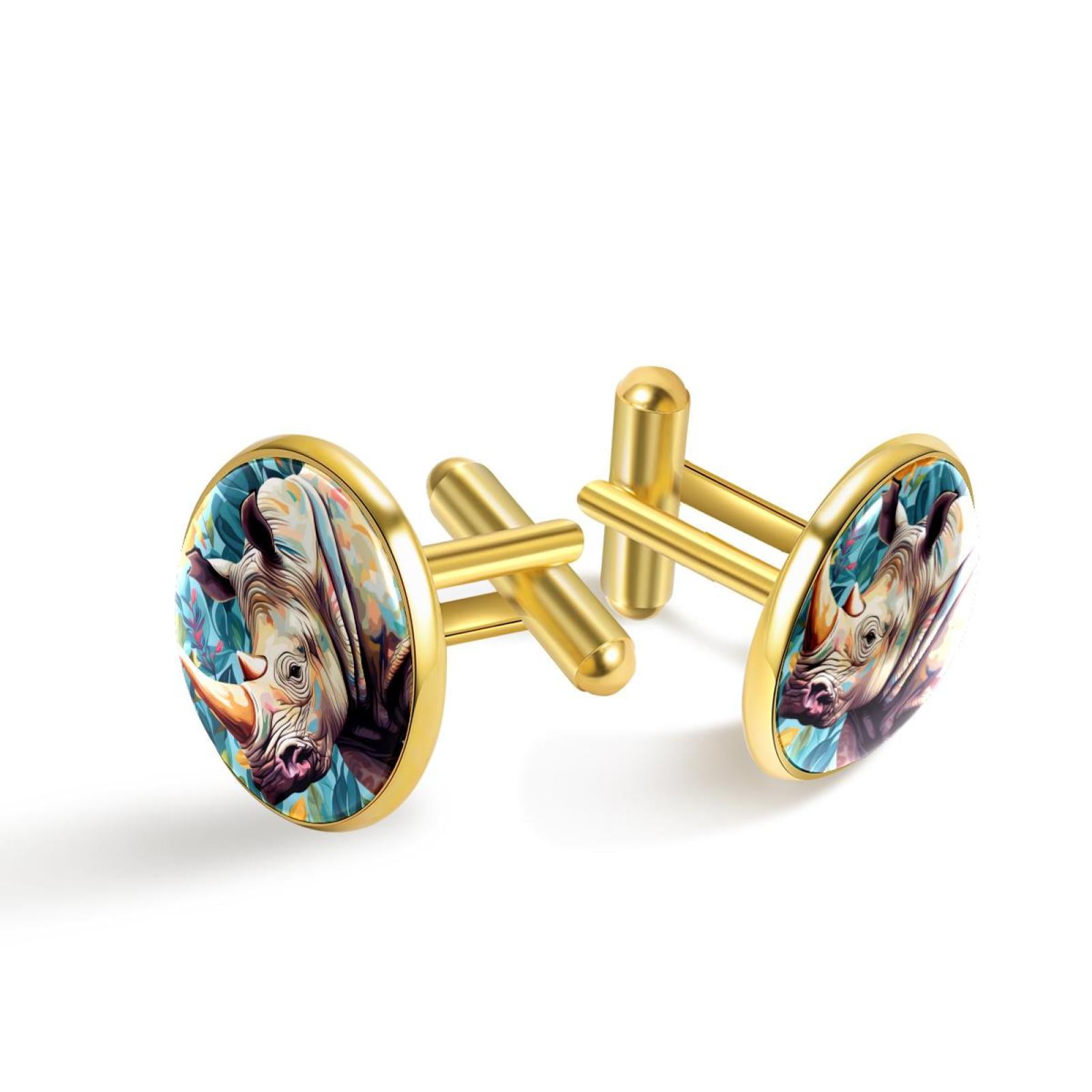Rhino Men's Cufflink Sets for Formal Attire, Made of Stainless Steel ...