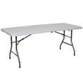 72 inch x 30 inch Rhino Plastic Rectangle Half Folding Table - White ...