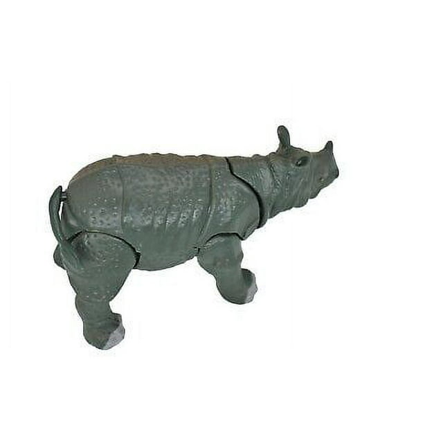 Rhino, Posable, Calf, Movable Joints, Plastic Animal Toy, Educational ...