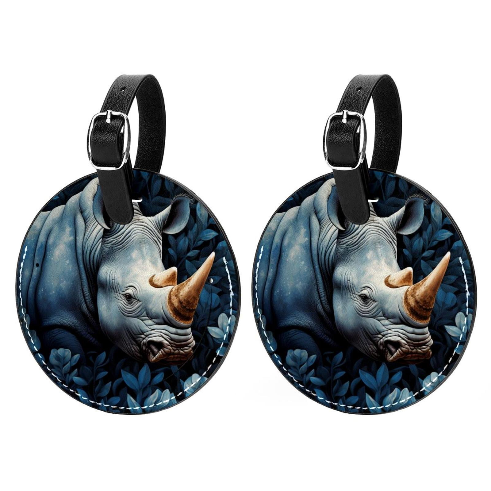 Rhino Premium PU Leather Luggage Tags - Set of 2 Bag Tags for Suitcases ...