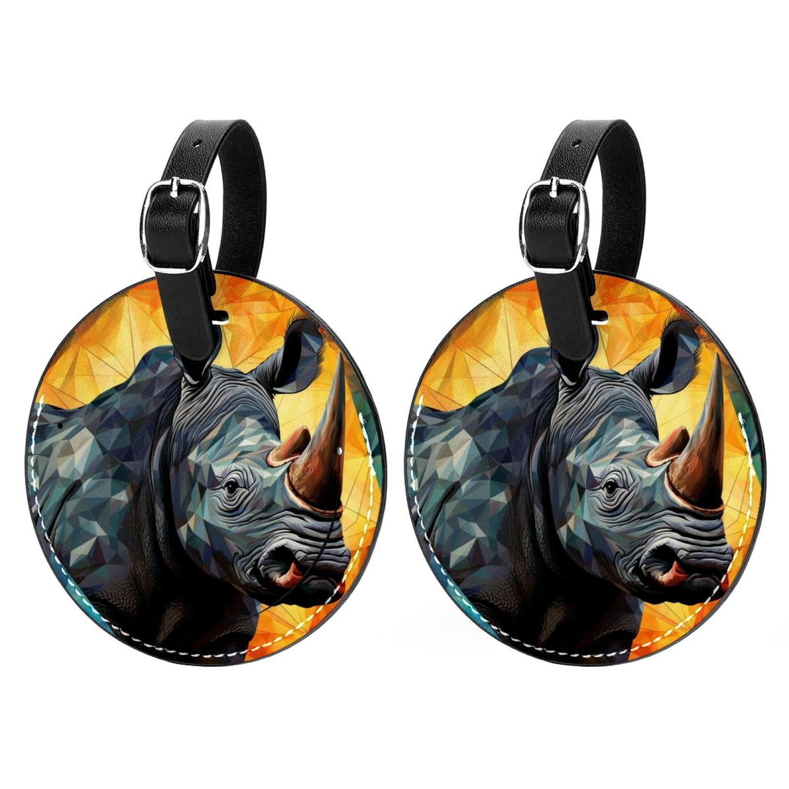 Rhino Premium PU Leather Luggage Tags - Travel Tag Bag Tag Set ...