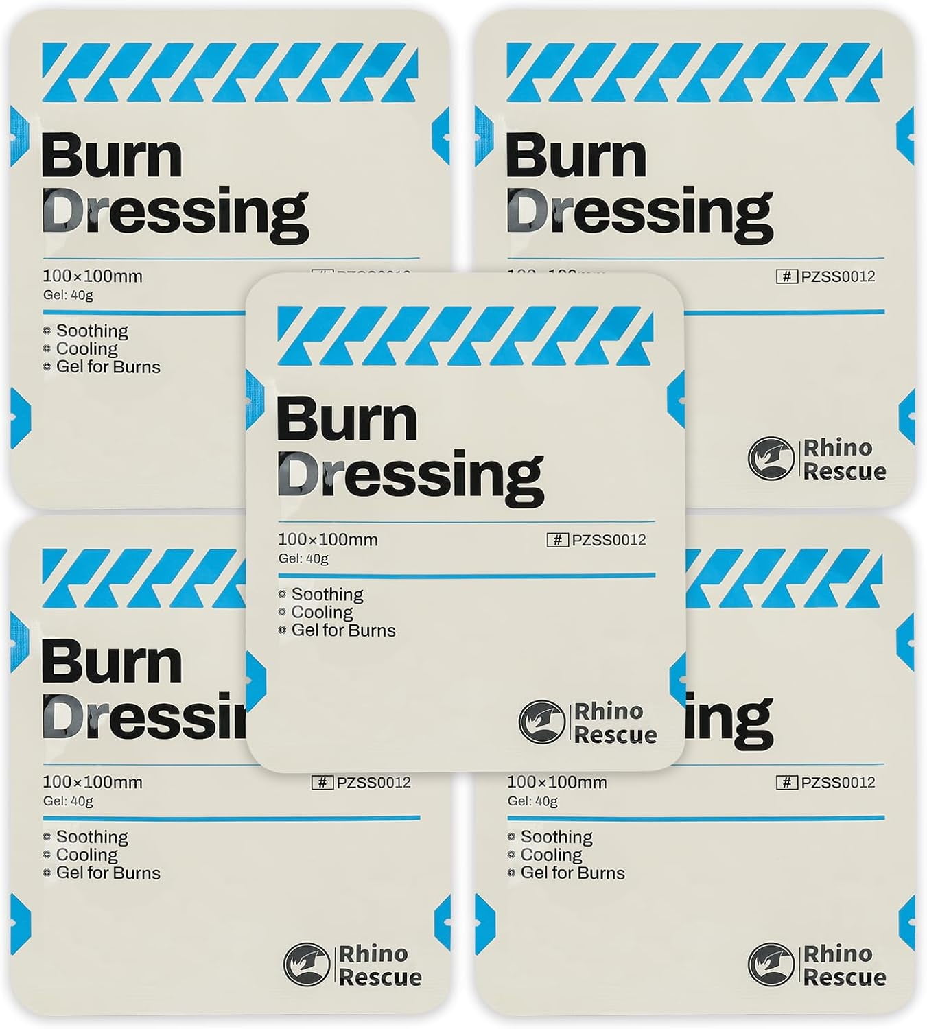 Rhino Rescue 4" X 4" Burn Dressing, Burn Gel Cooling Soothing Cream ...