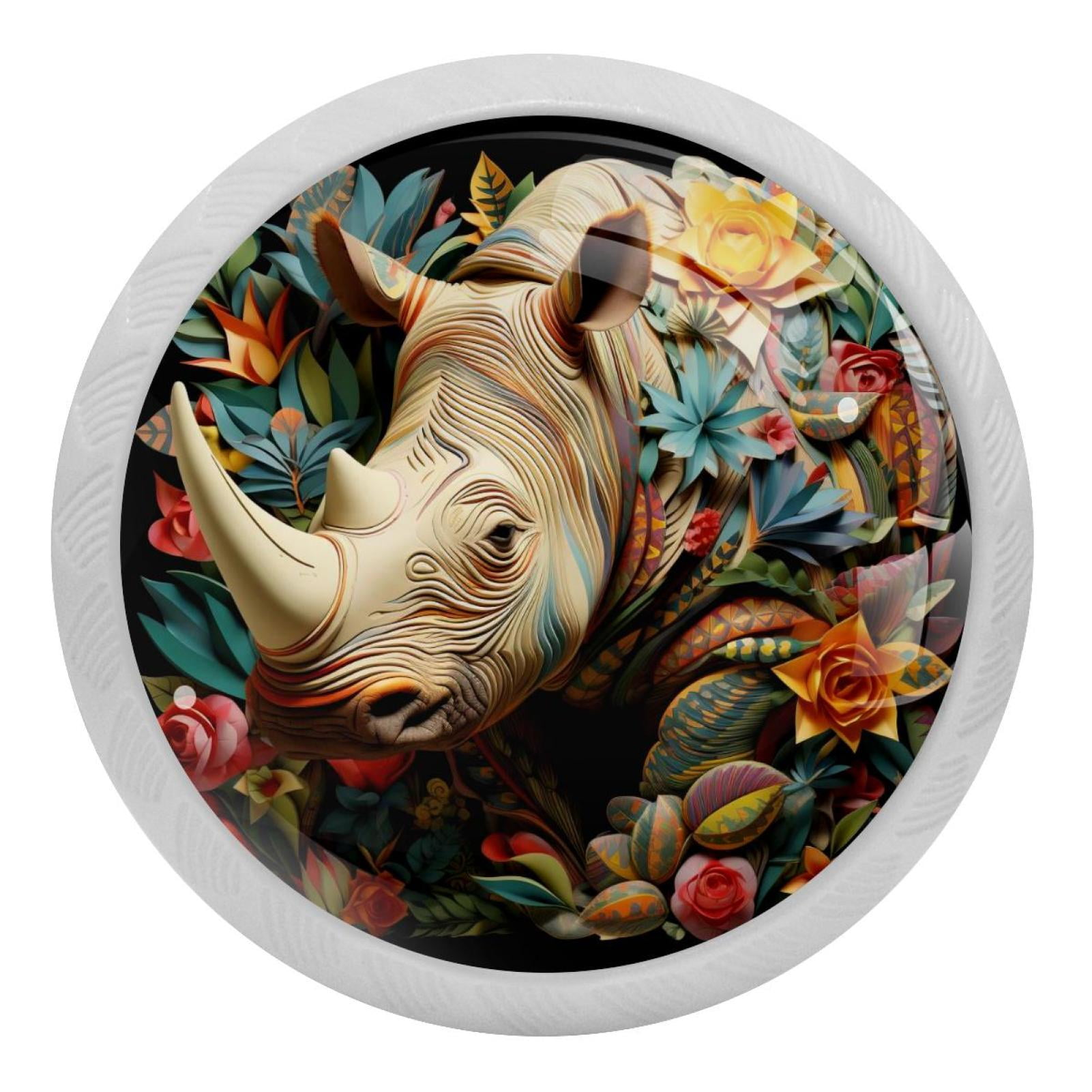 Rhino Round Glow-in-the-Dark Cabinet Knobs: Fluorescent Drawer Pulls 4 ...