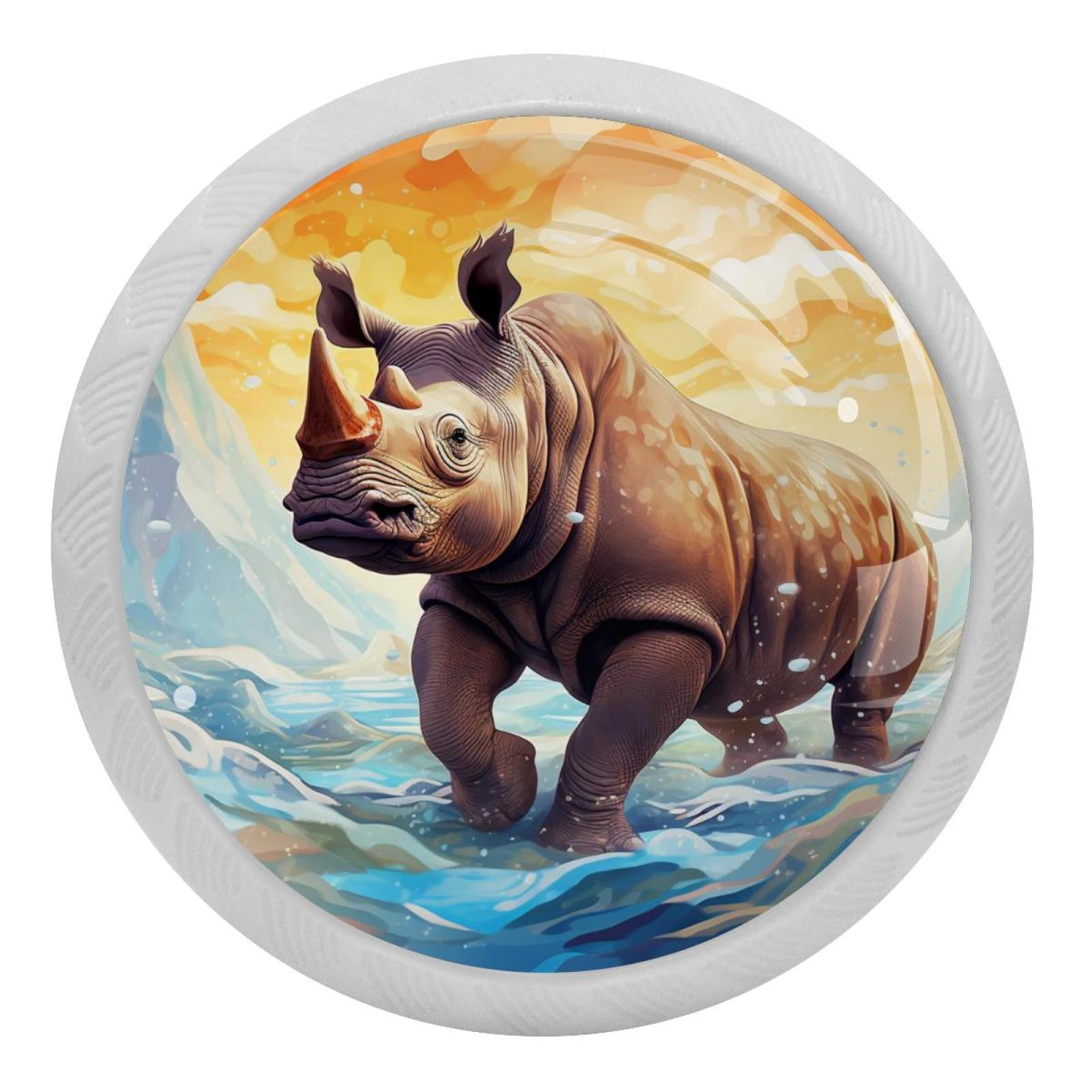 Rhino Round Glow-in-the-Dark Cabinet Knobs: Fluorescent Drawer Pulls 4-Pack, Complet– Suitable ...