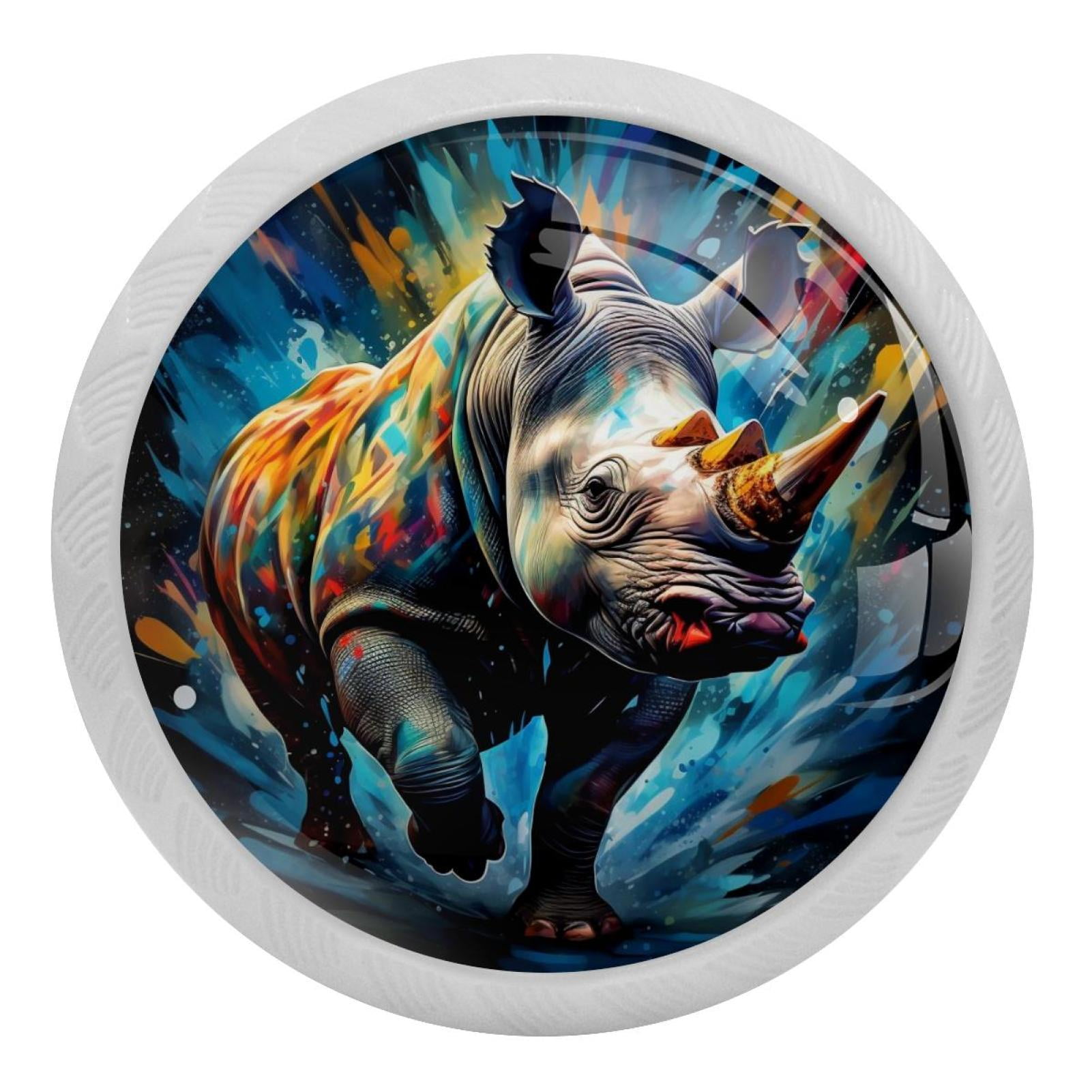 Rhino Round Glow-in-the-Dark Fluorescent Cabinet and Dresser Knobs - 4 ...