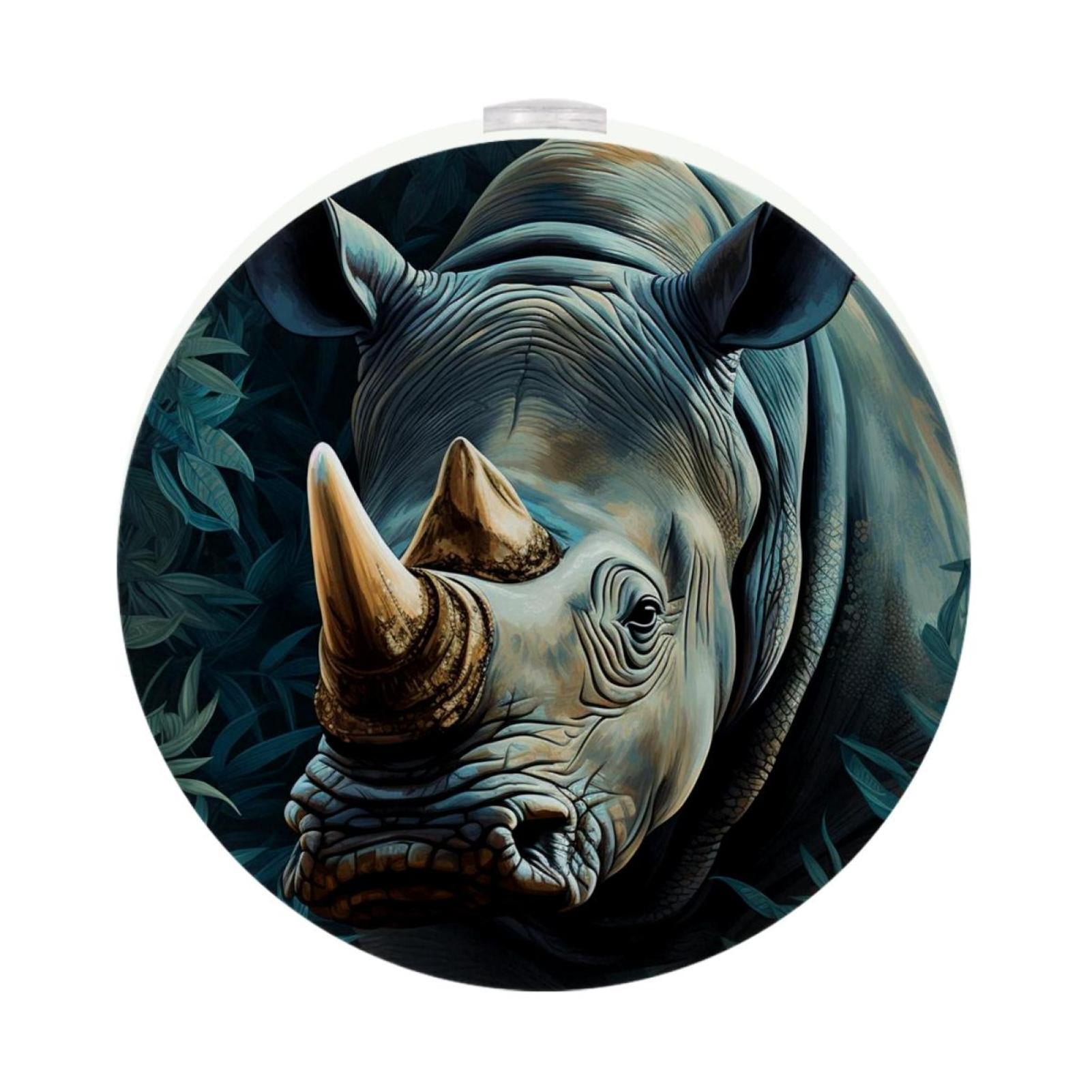 Rhino Round LED Night Light-2PCS Set for Bedroom, Bathroom, Kitchen ...
