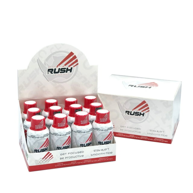 Rhino Rush Energy Drink, Rogue Berry Kiwi Strawberry Flavor, 250mg ...