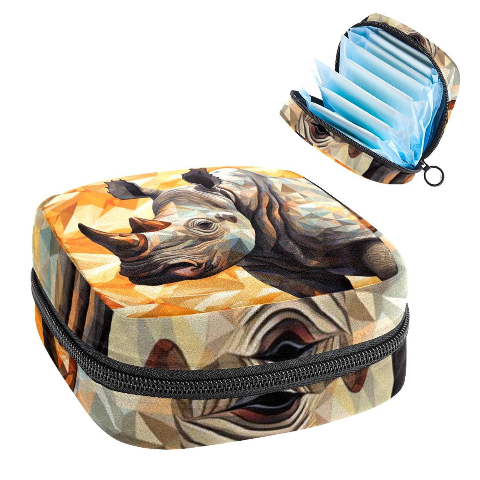 Rhino Sanitary Napkin Pouch Bag with Plush Fabric, Sponge, and Oxford ...