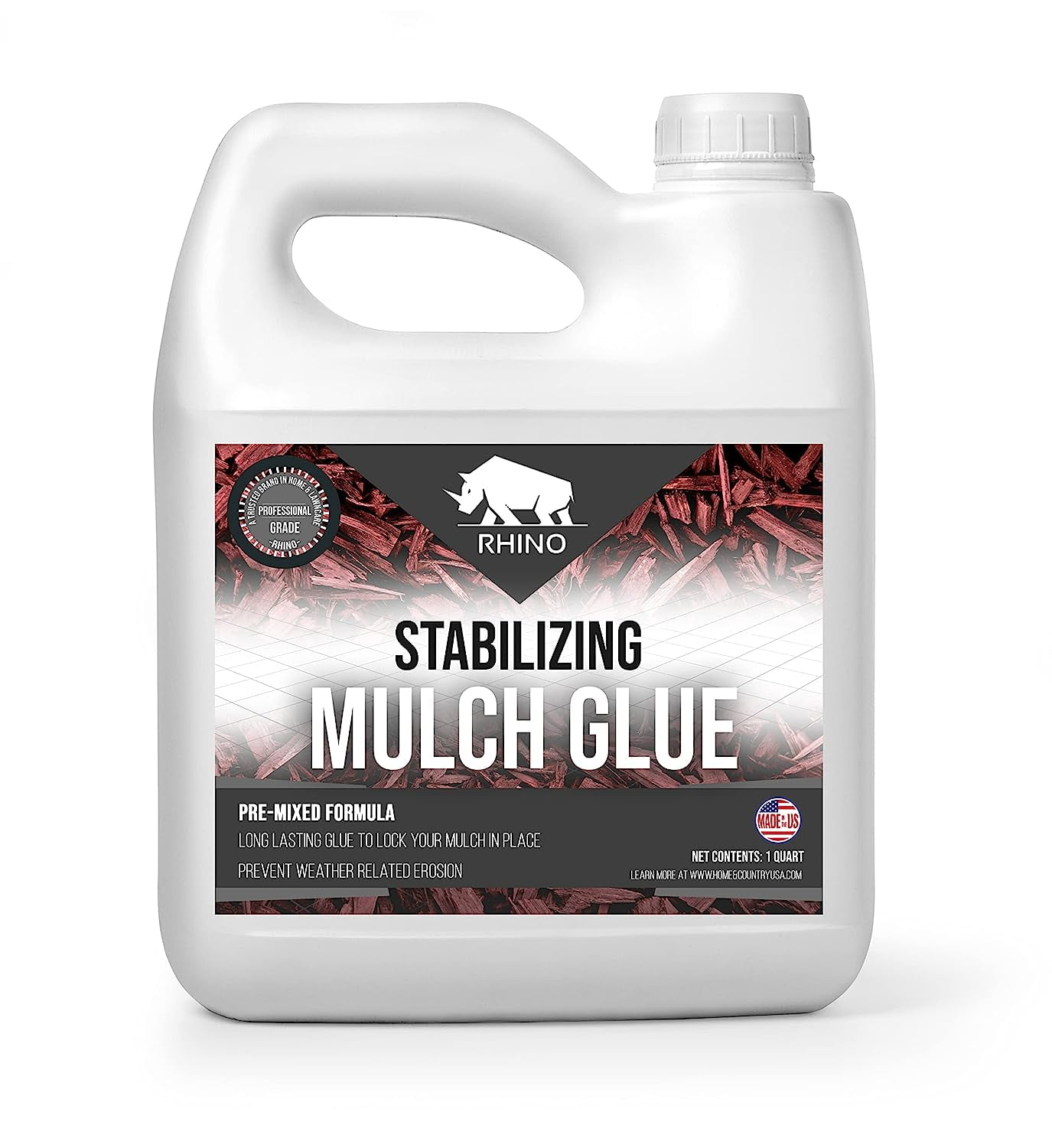 Rhino Stabilizing Mulch Glue Advanced Mulch Binder for Landscaping Pea ...