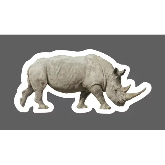 Rhino Sticker Realistic Waterproof Sticker Phone Decal Water Bottle ...