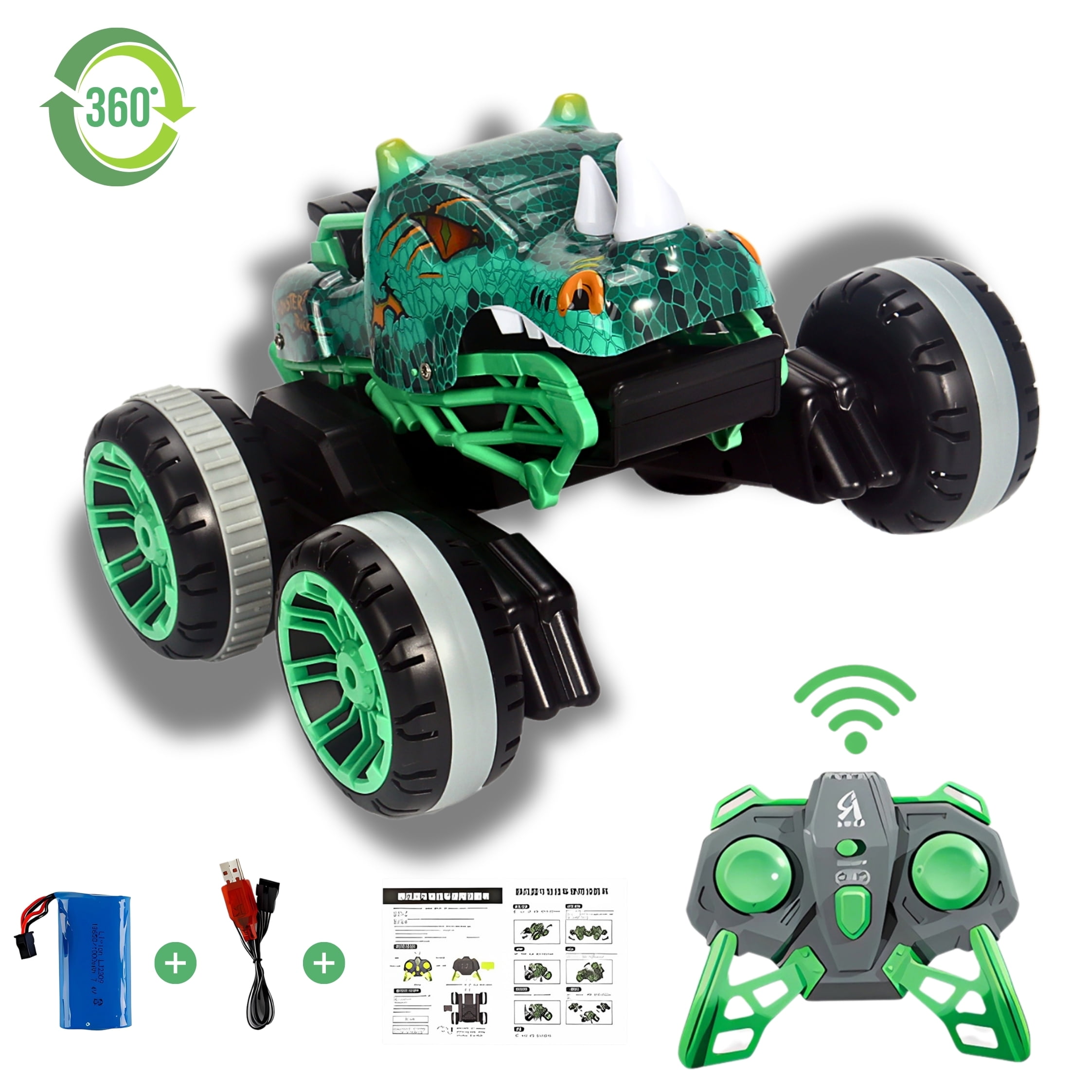 Rhino Stunt Car Remote Control Toys Truck Dino 2.4 GHz RC Car with ...