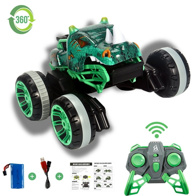 Rhino Stunt Car Remote Control Toys Truck Dino 2.4 GHz RC Car with ...