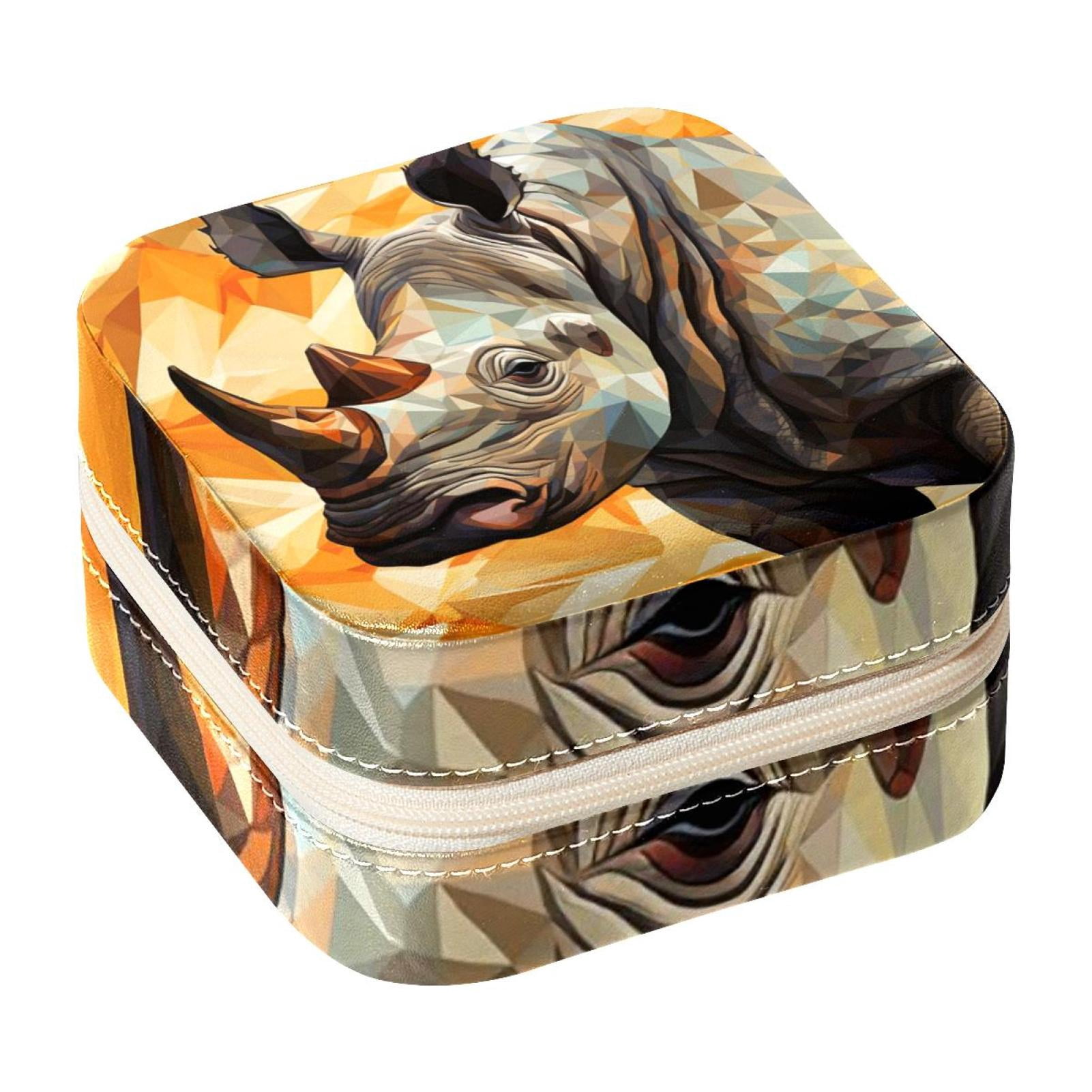 Rhino Travel Portable Square Jewelry Display and Decorative Box with ...