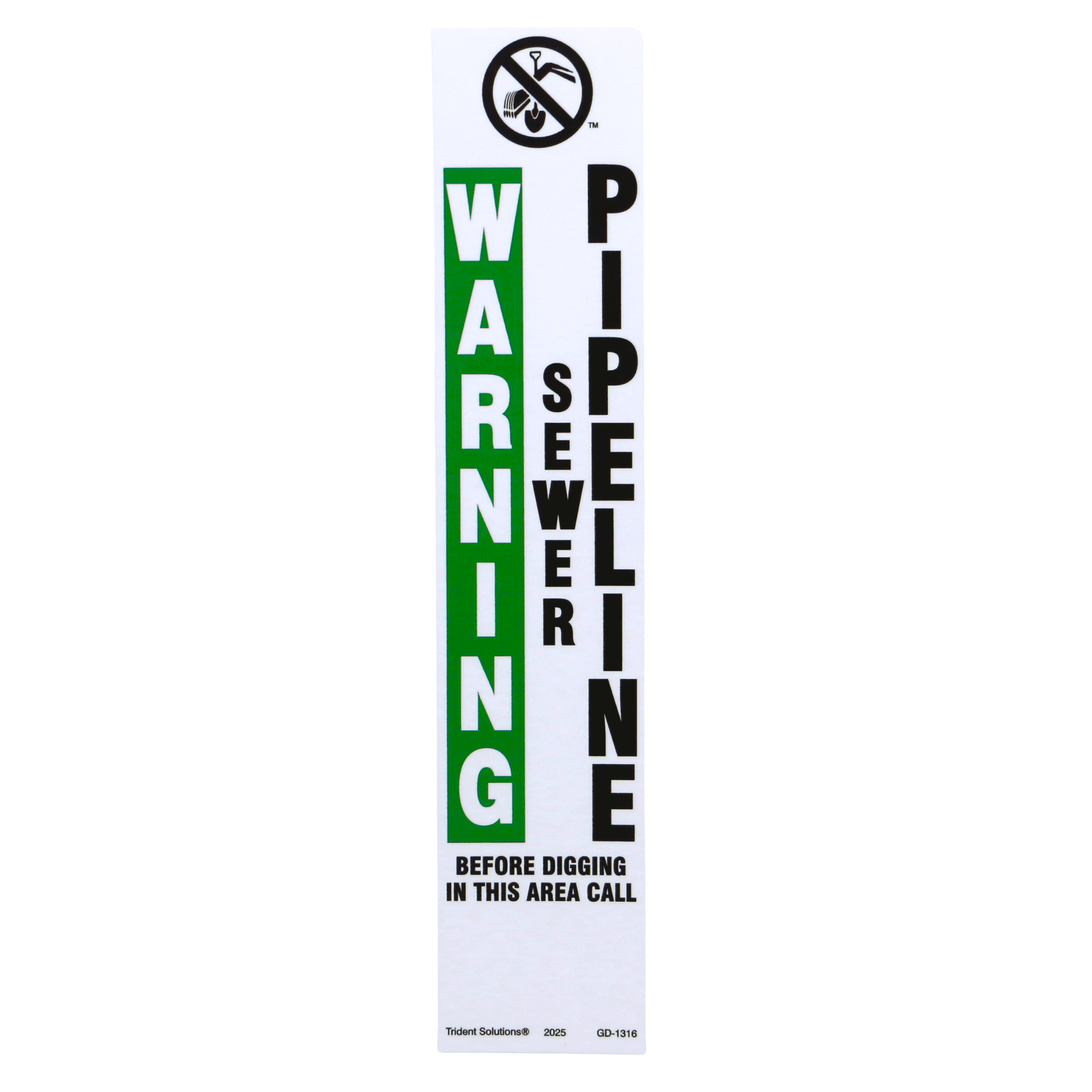 Rhino TriView Marker Post Vinyl Warning Decal: decal-only / 2-7/8 in. x ...