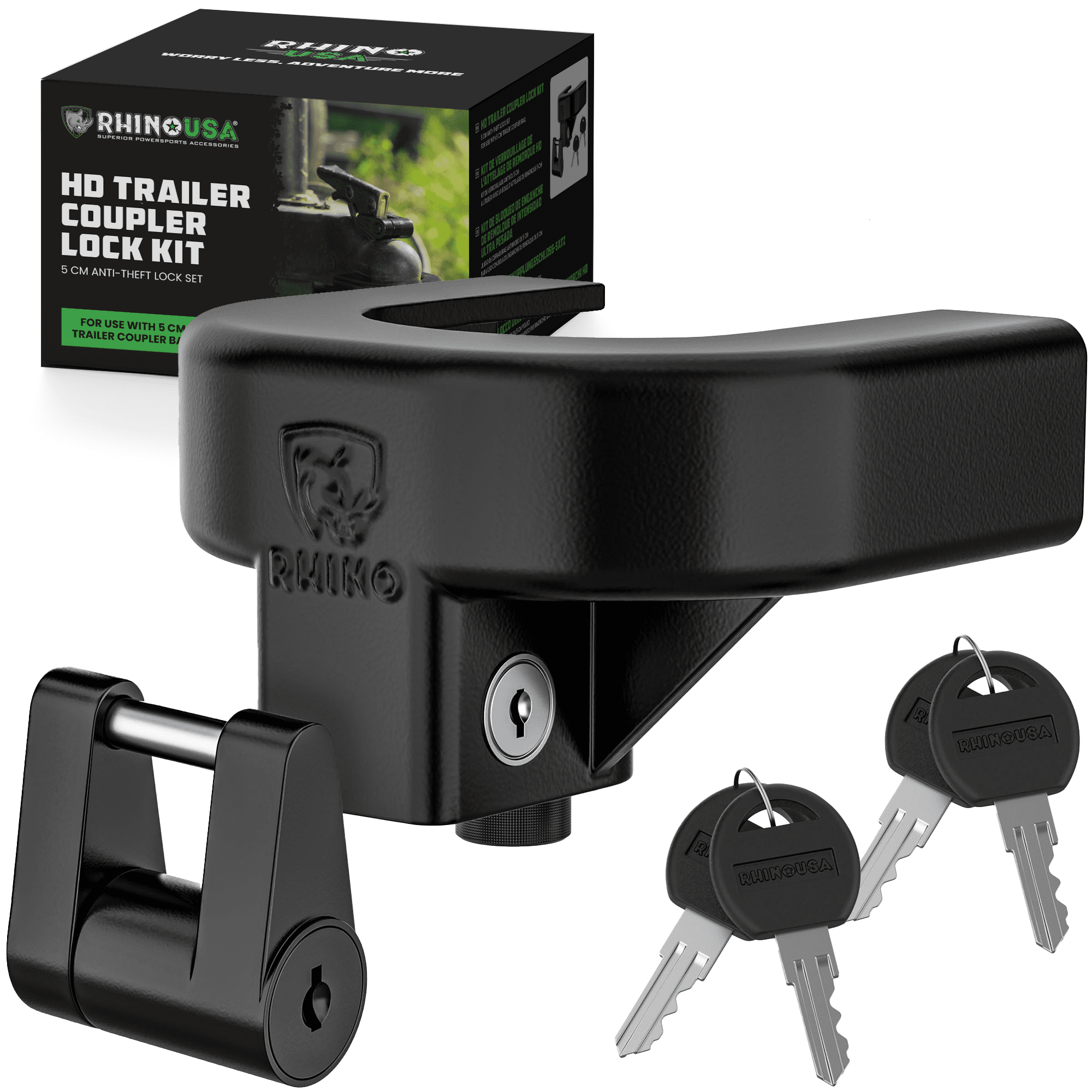 "Rhino USA RV Hitch Ball Tongue 2"" Trailer Coupler HD Lock Kit ...