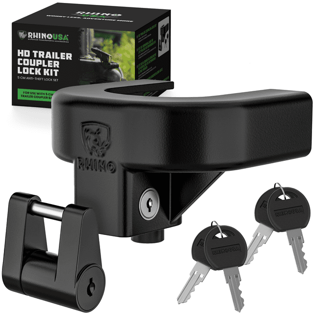 "Rhino USA RV Hitch Ball Tongue 2"" Trailer Coupler HD Lock Kit ...