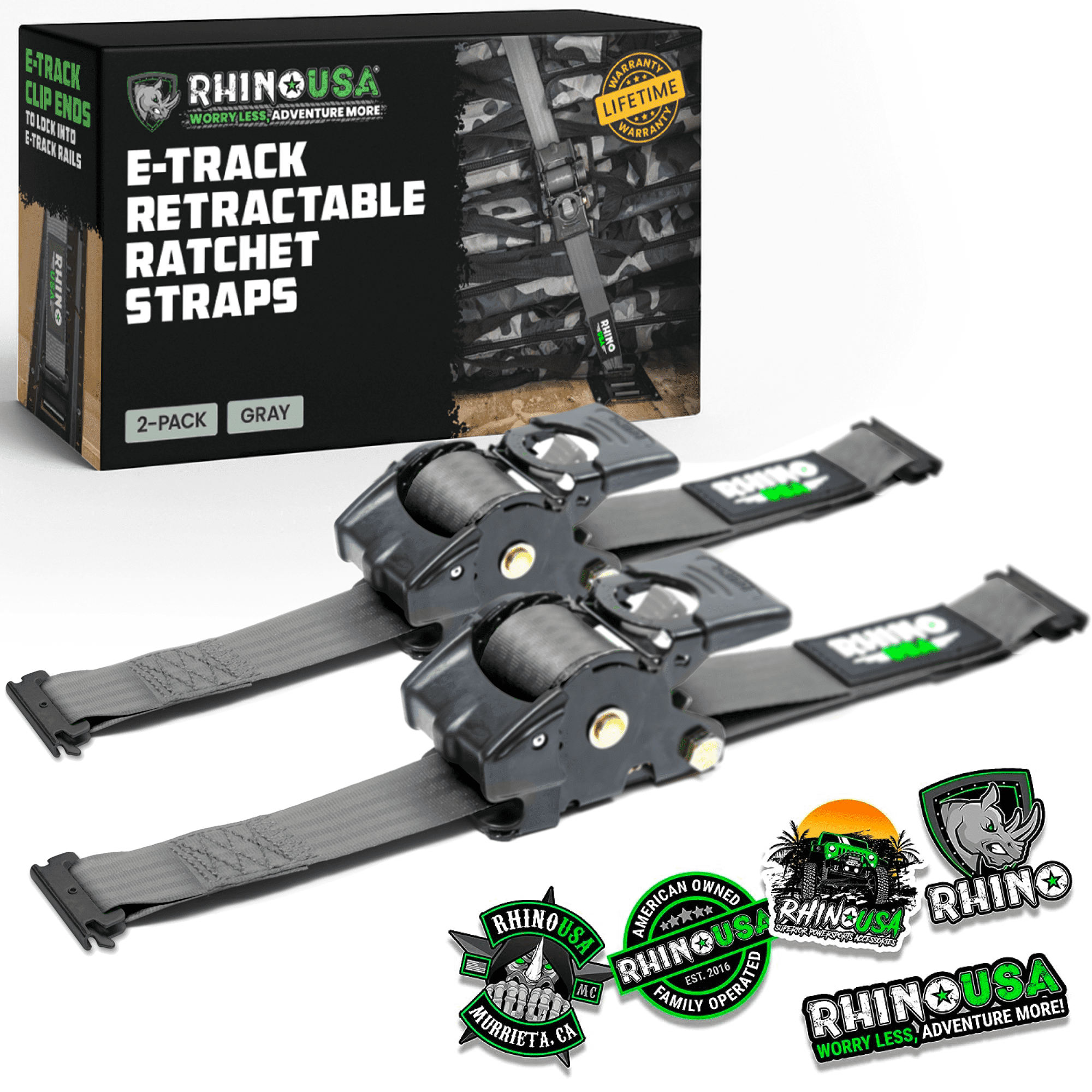 Rhino USA 2" x 10' E Track Ratchet Straps 3033lb 2 Pack - Walmart.com