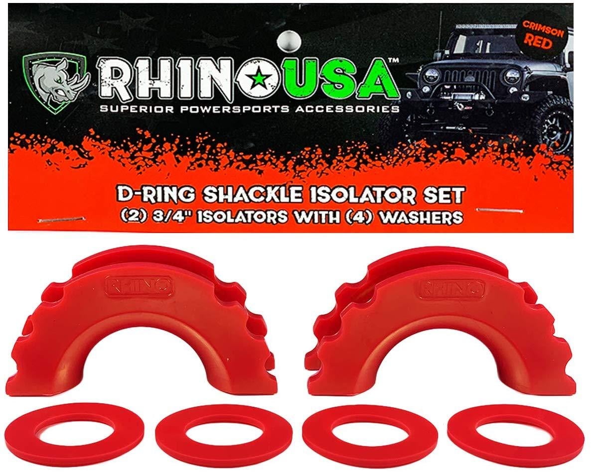 Rhino USA D-Ring Shackle Isolators (Red Set) - Walmart.com