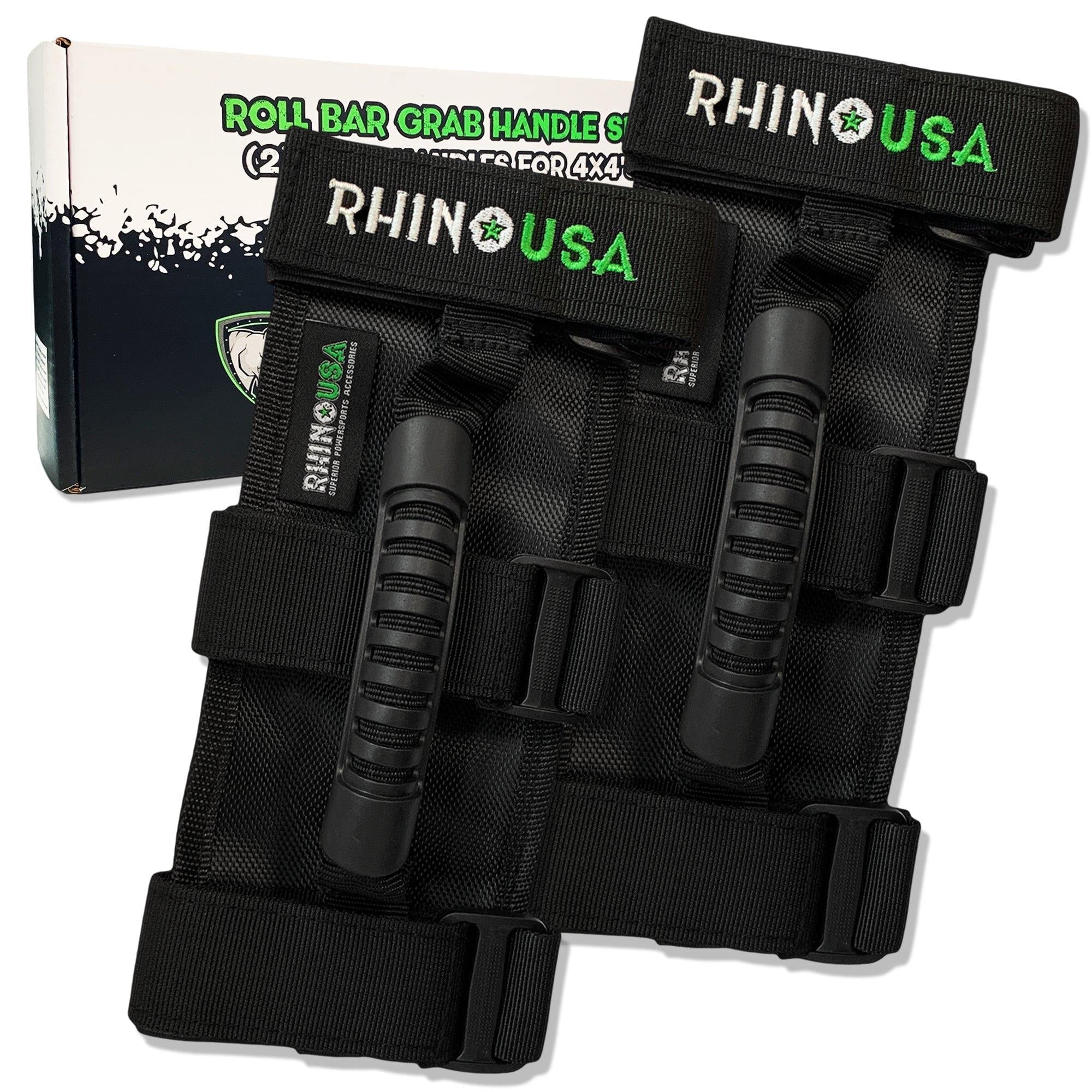 Rhino USA Heavy-Duty Roll Bar Grab Handles - Premium Nylon Off-Road ...