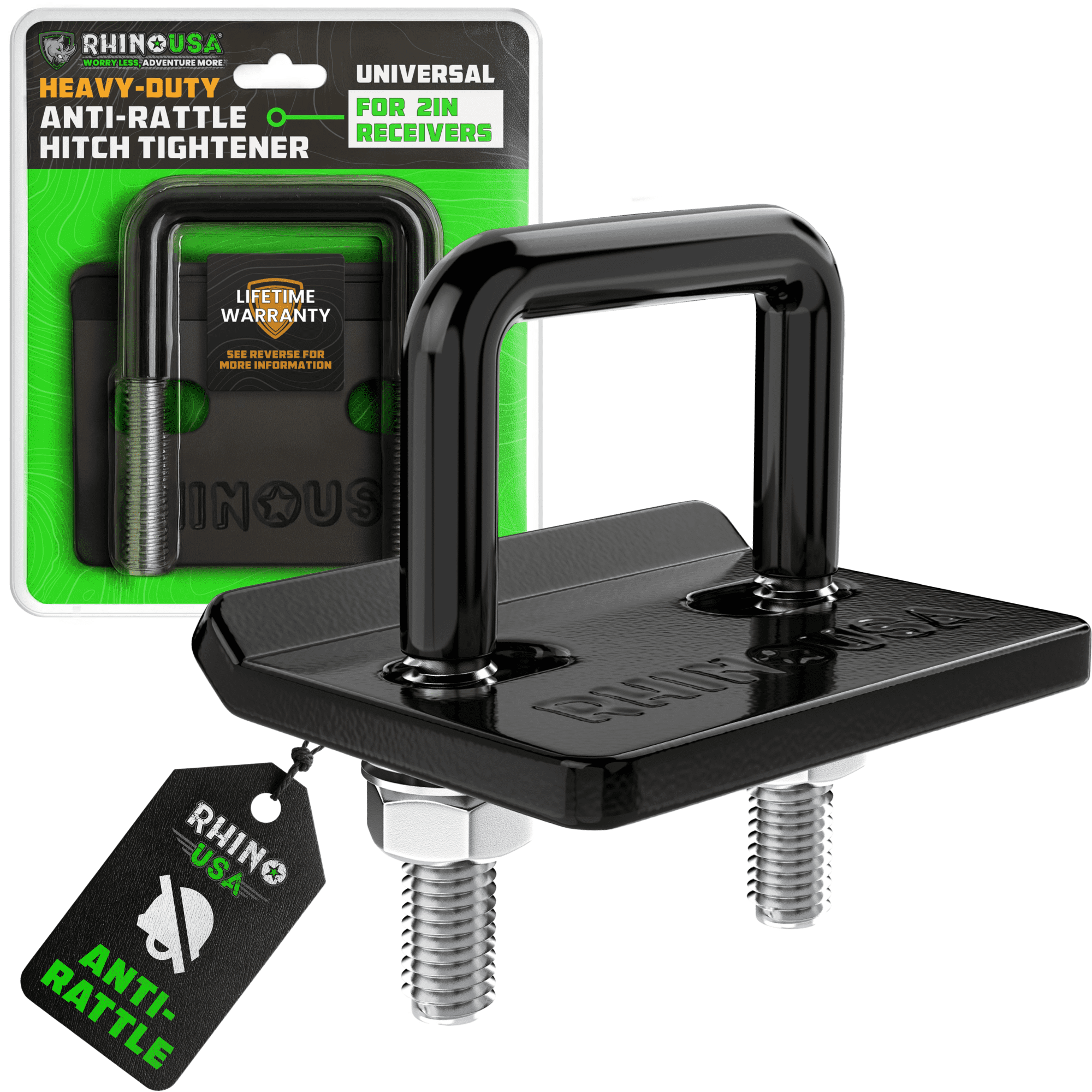 Rhino USA Hitch Tightener Anti-Rattle Clamp Heavy Duty Steel Stabilizer ...