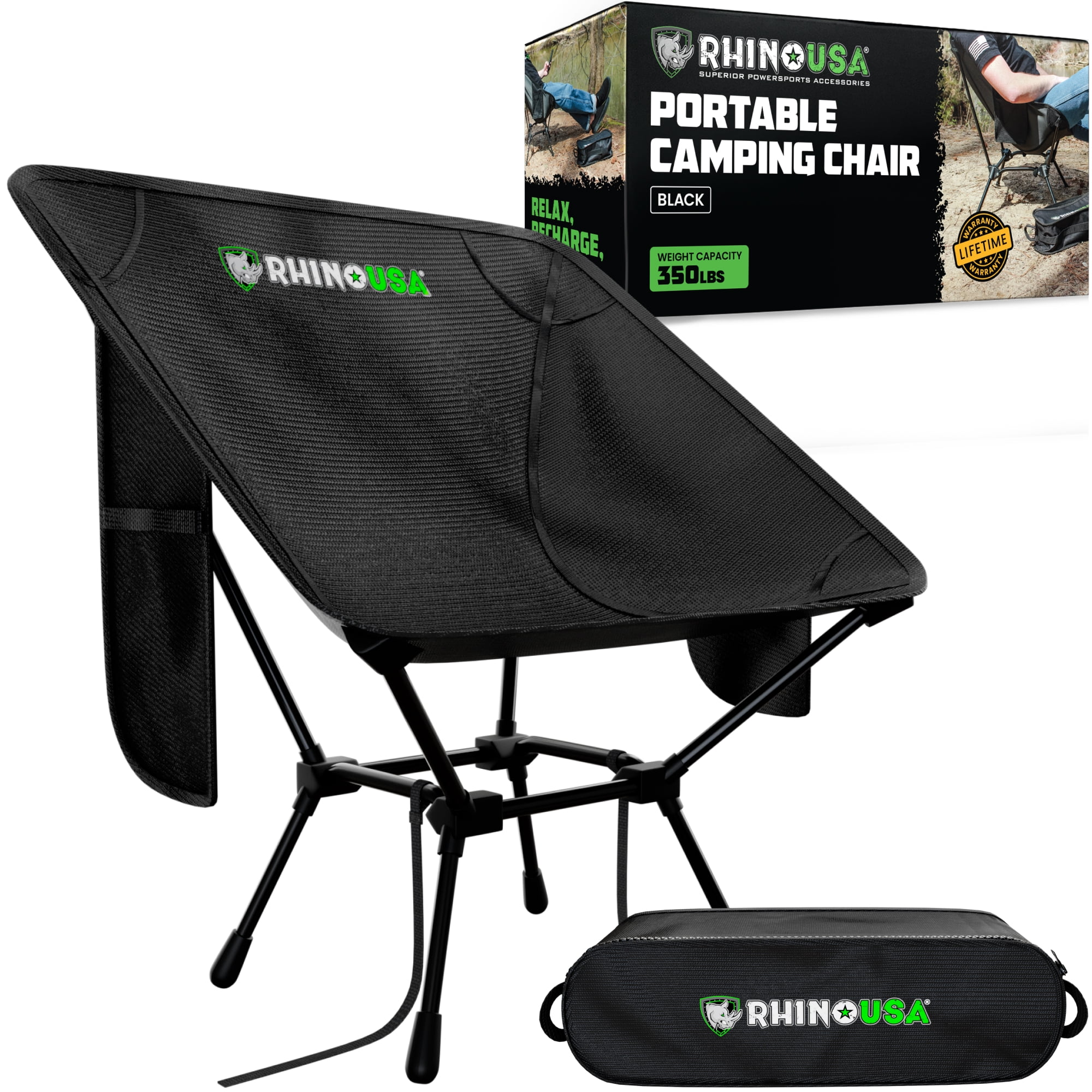 Rhino USA Portable Camping Chair (400lbs Capacity) - Collapsible ...