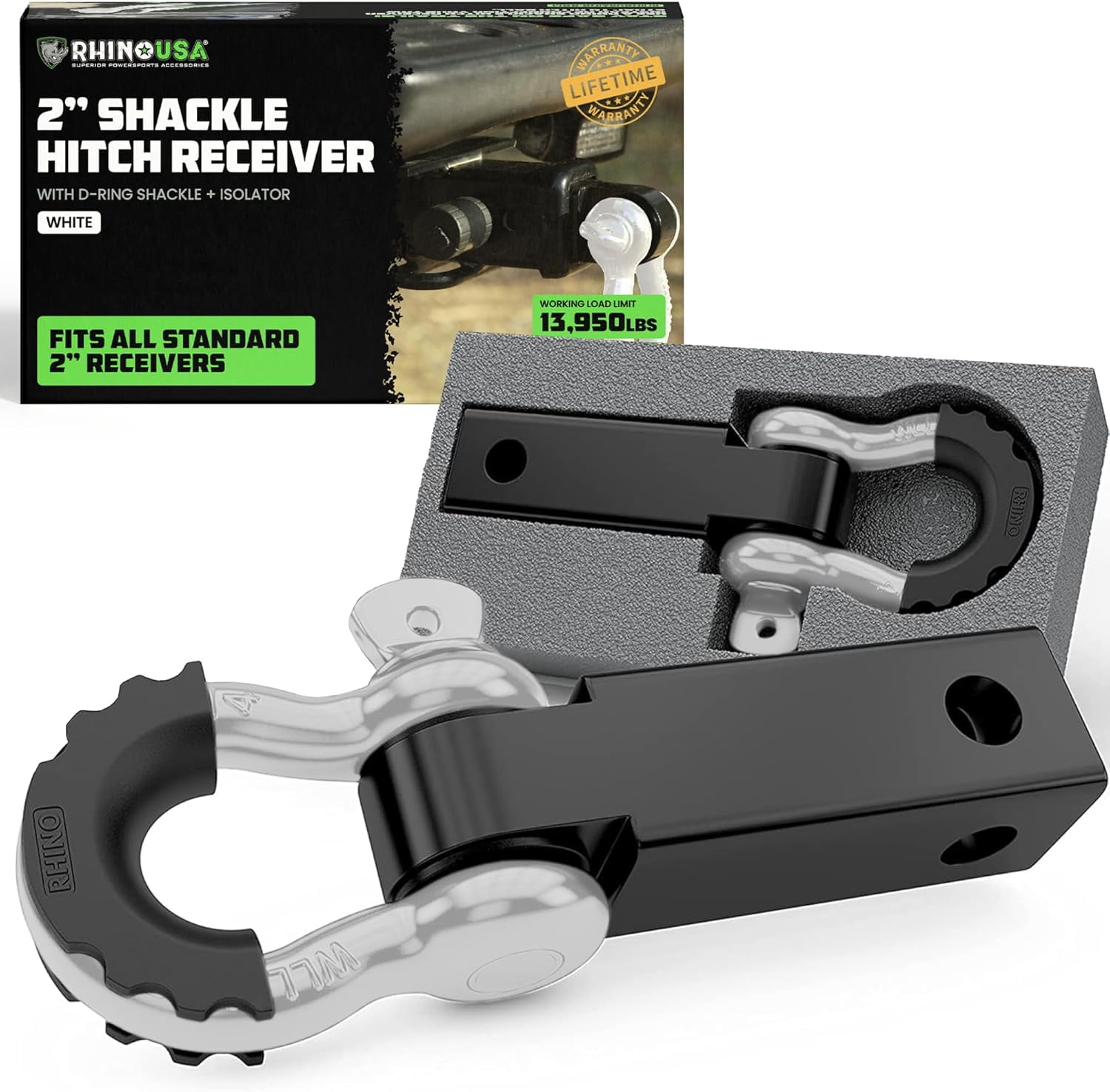 Rhino USA Shackle Hitch Receiver (Fits 2" Receivers) Best Towing ...