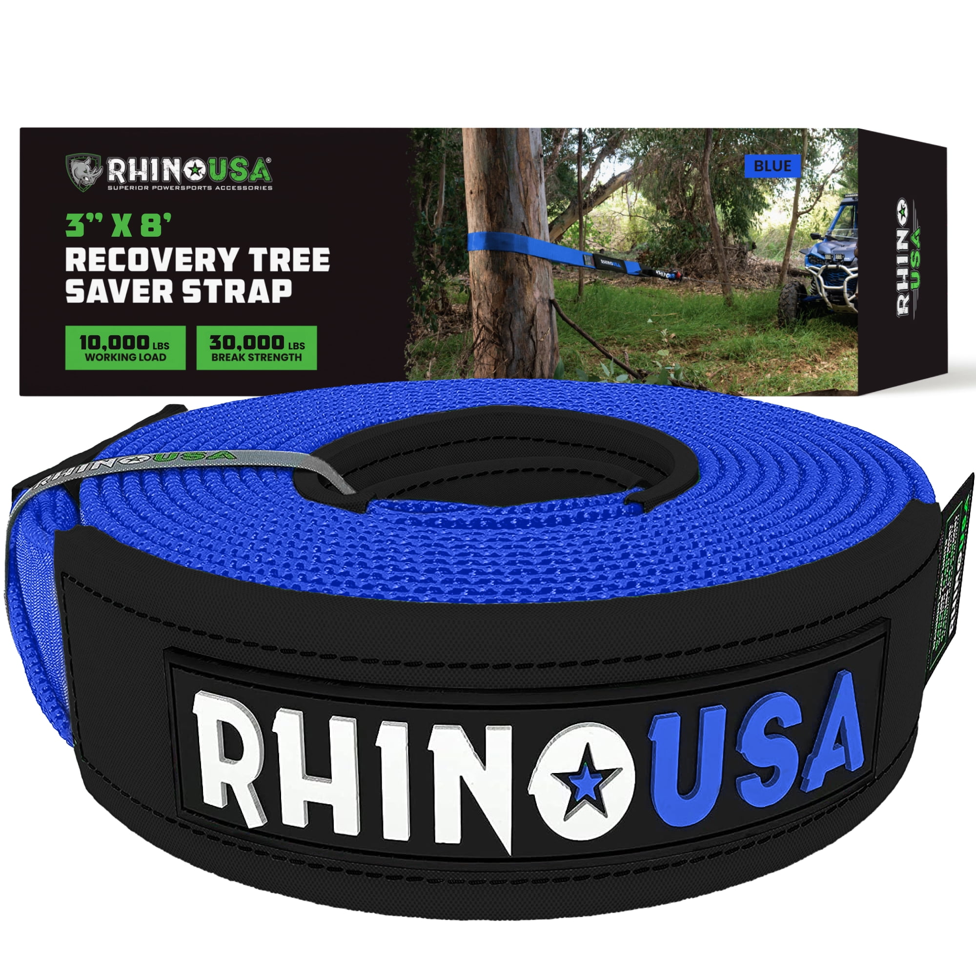 Rhino USA Tree Saver Tow Strap (3" x 8') - 31,518lb Break Strength ...