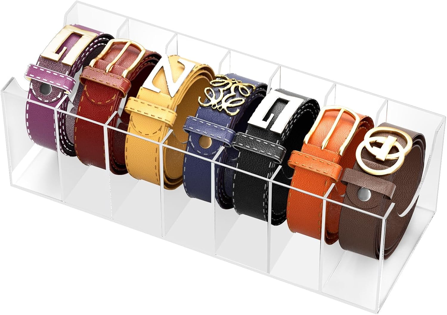Rhino Valley Belt Organizer, 7 Compartments Belt Storage Holder ...
