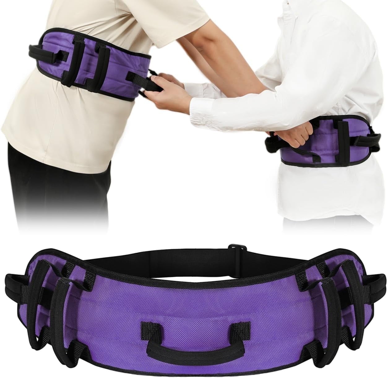 Rhino Valley Gait Belt for Seniors, 7 Handles, Quick Release, 59" Anti ...