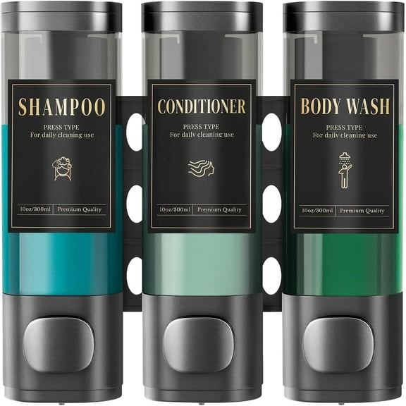 Shampoo Dispenser for Shower Wall Mount, No Drill and Conditioner with ...