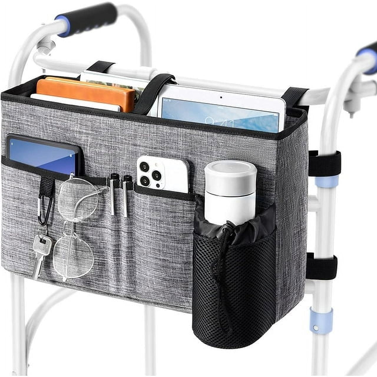 Rhino Valley Walker Bag, Multi Pockets Folding Walker Basket Tote with ...