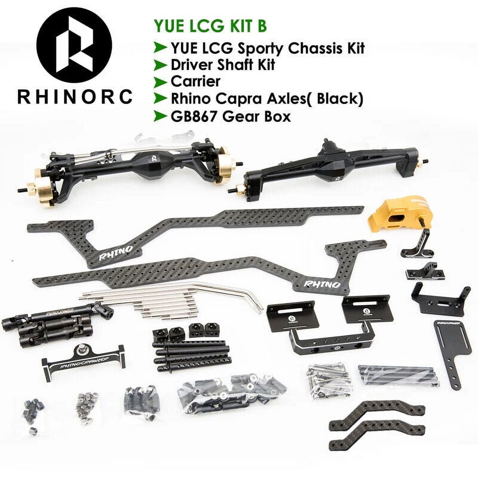 RhinoRC YUE LCG RC Crawler Chassis Kit with Capra Axles, Driver Shaft ...