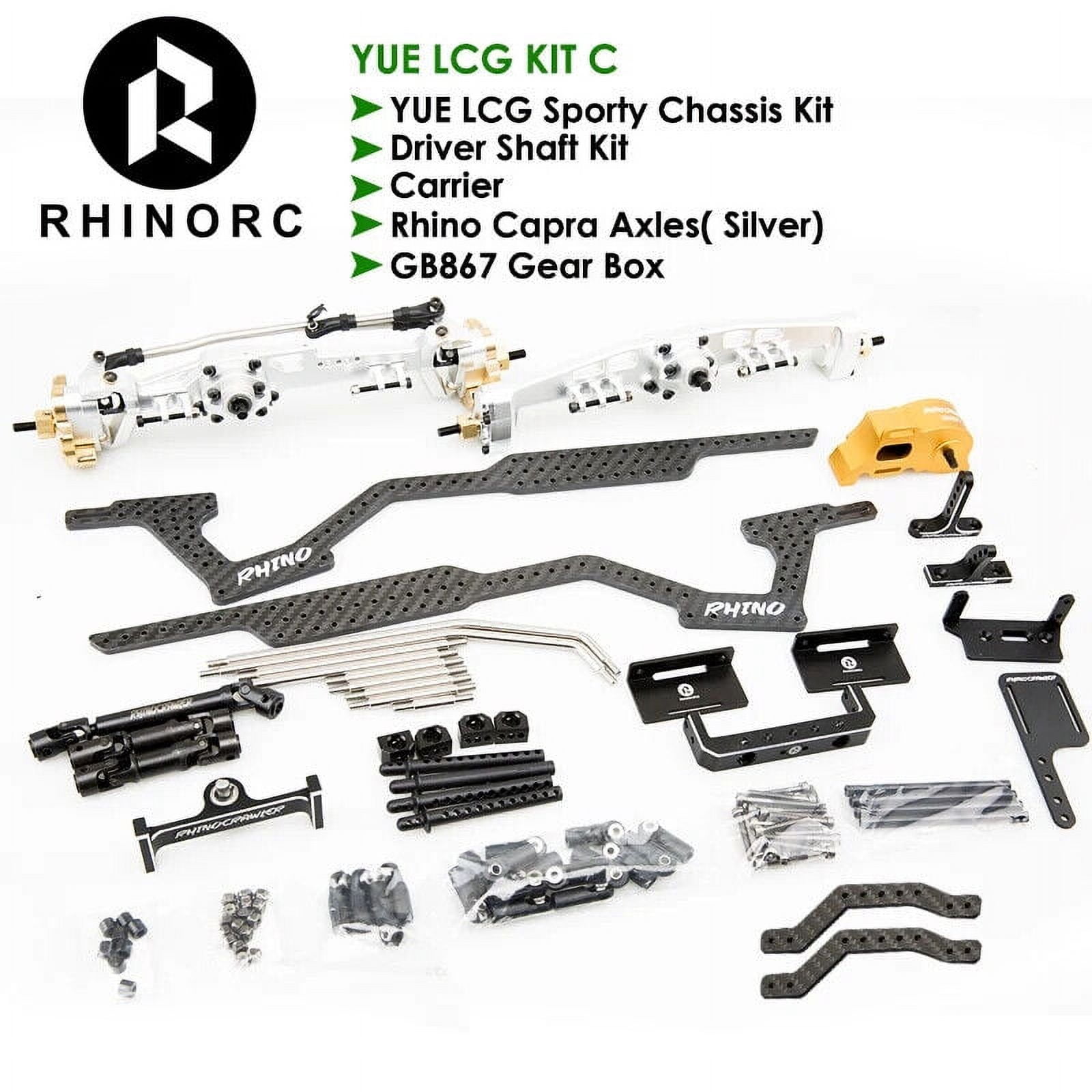 RhinoRC YUE LCG Sporty RC Crawler Chassis Full Kit Capra Axles Driver ...