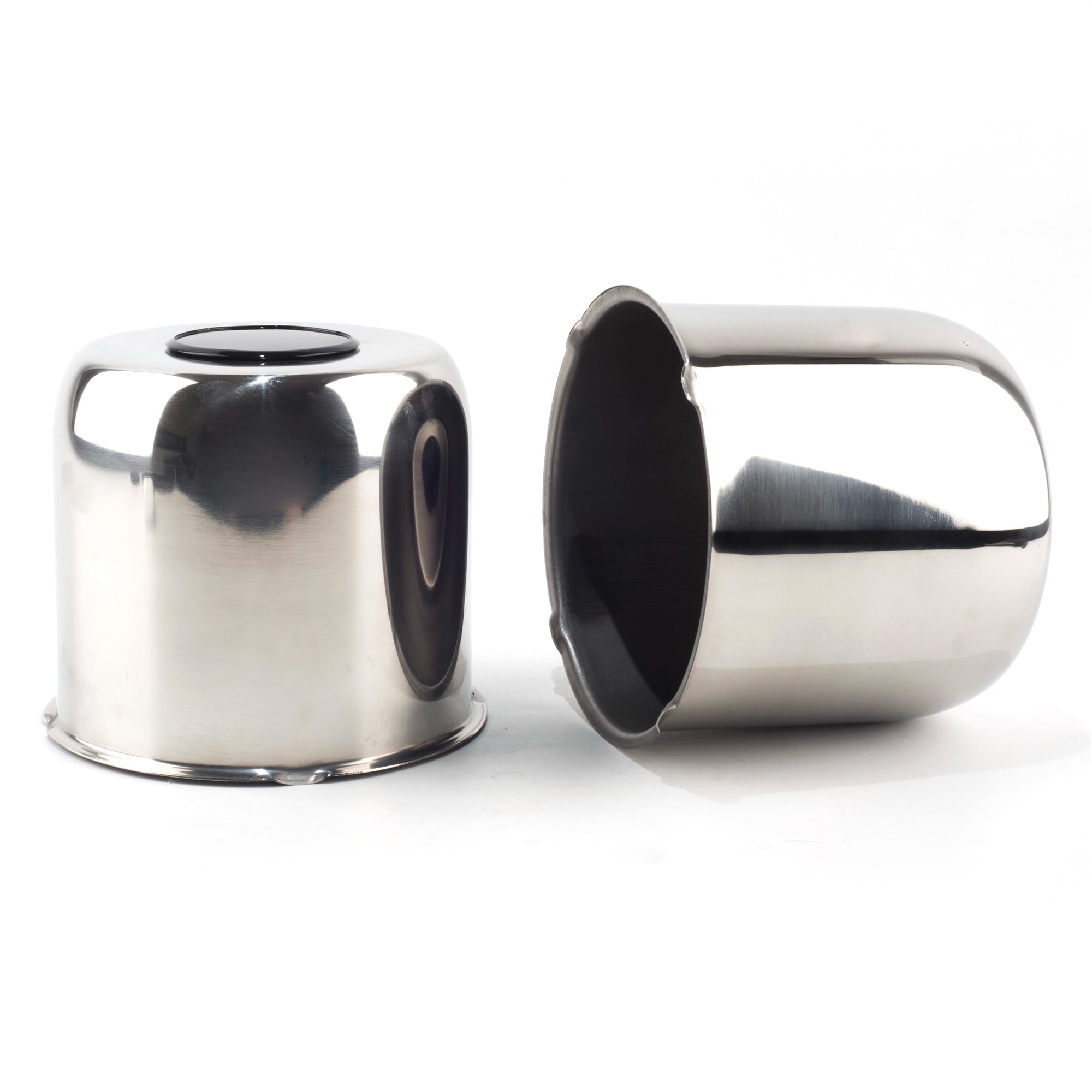 RhinoTuning 4.88in Stainless Trailer Wheel Center Caps Push Thru Metal ...