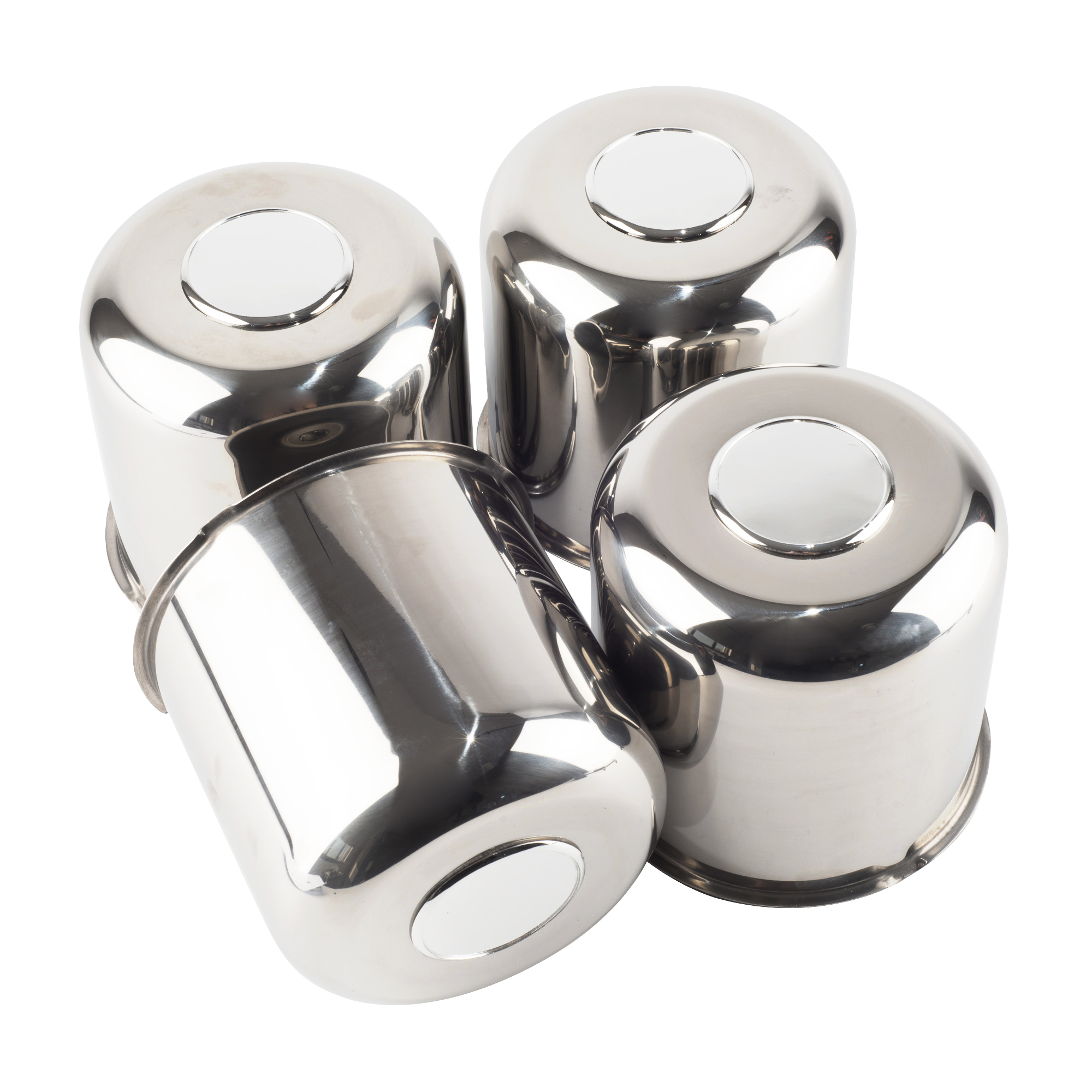 RhinoTuning 5.12in Stainless Hubcaps Push Through for 4.49" Tall SUV RV ...