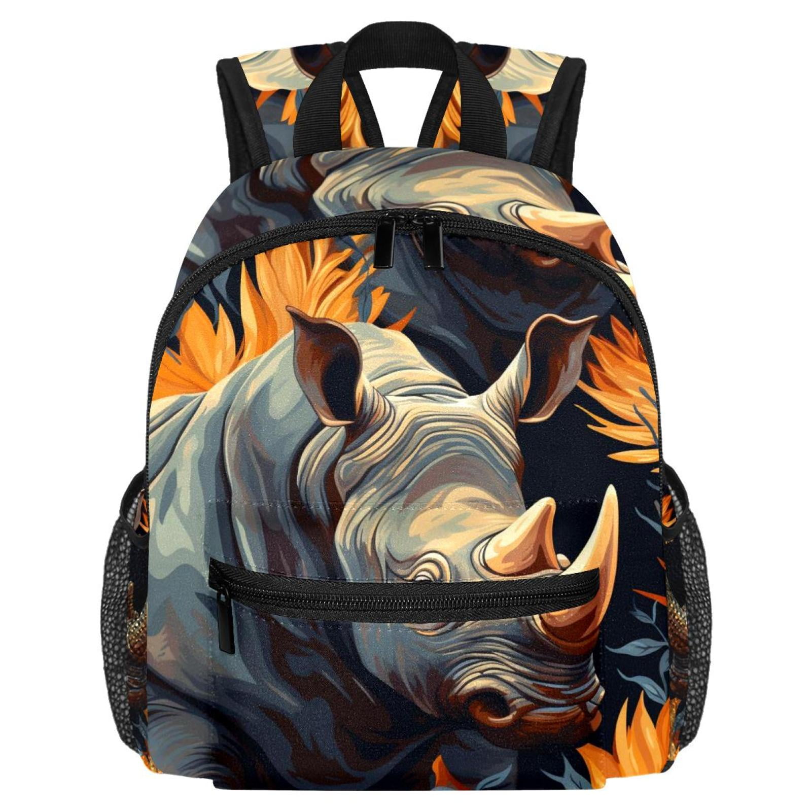 Rhinoceros Adjustable Shoulder Strap Canvas Backpack with Large ...