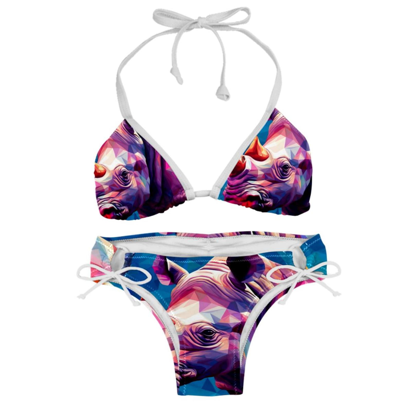 Rhinoceros Adjustable Strap Bikini Set with Detachable Sponge, Two-Pack ...