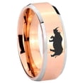 Rhinoceros Beveled Edge Rose Gold Tungsten Engraved Ring 10MM - Walmart.com
