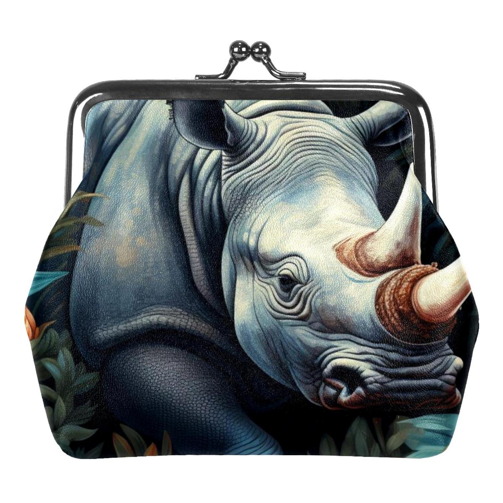 Rhinoceros Coin Purse, Kiss Lock Coin Purse, Large Capacity Coin Pouch ...