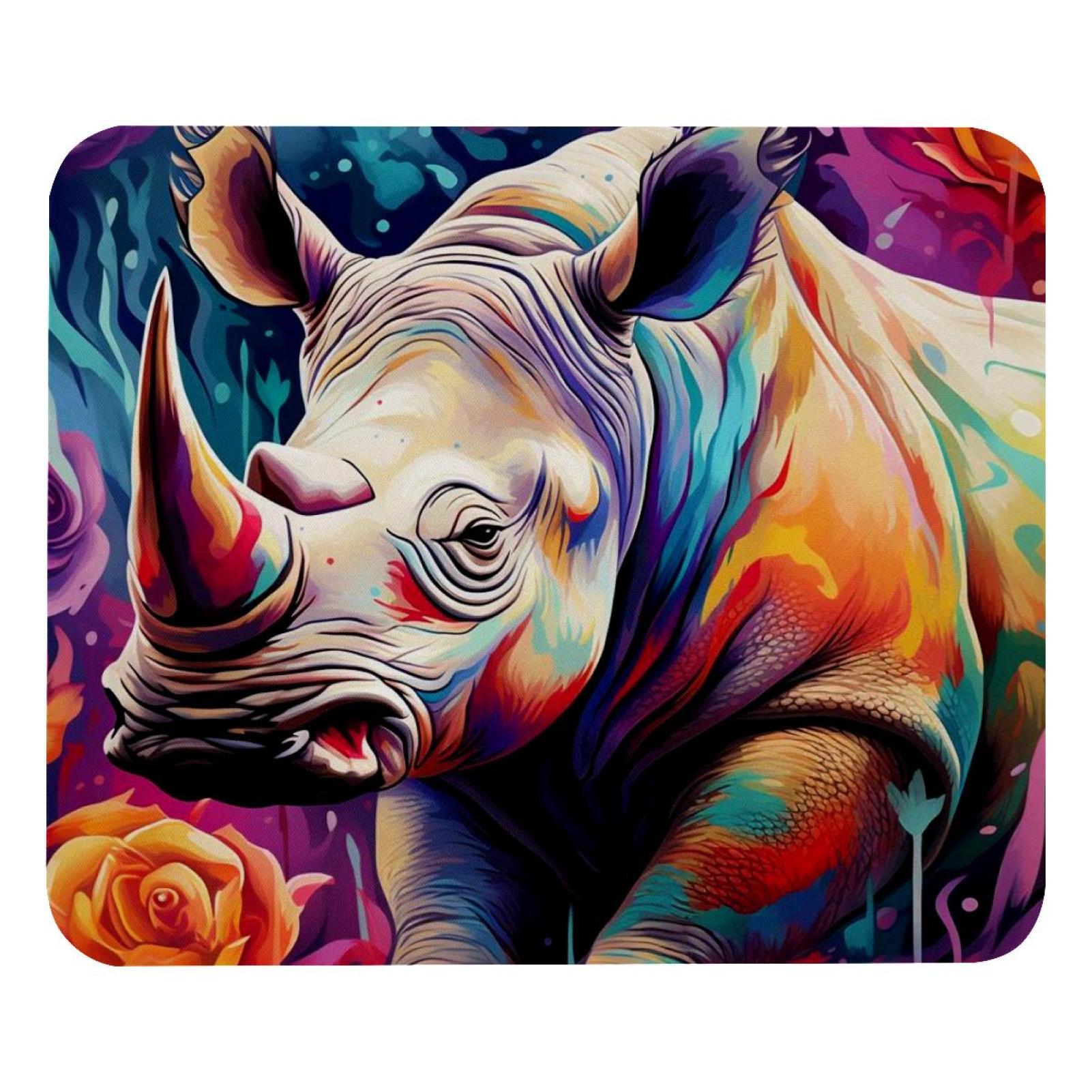 Rhinoceros Computer Mouse Pad,Rubber Mouse Mat for Gaming, Office ...