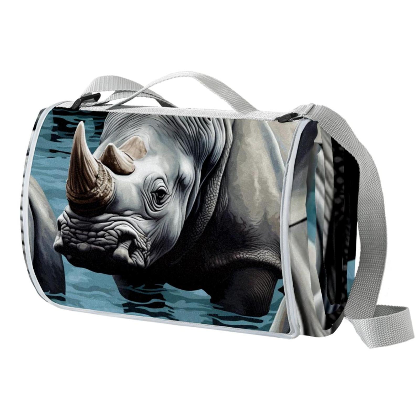 Rhinoceros Extra-Large Canvas Picnic Mat for Outdoor Beach Camping ...